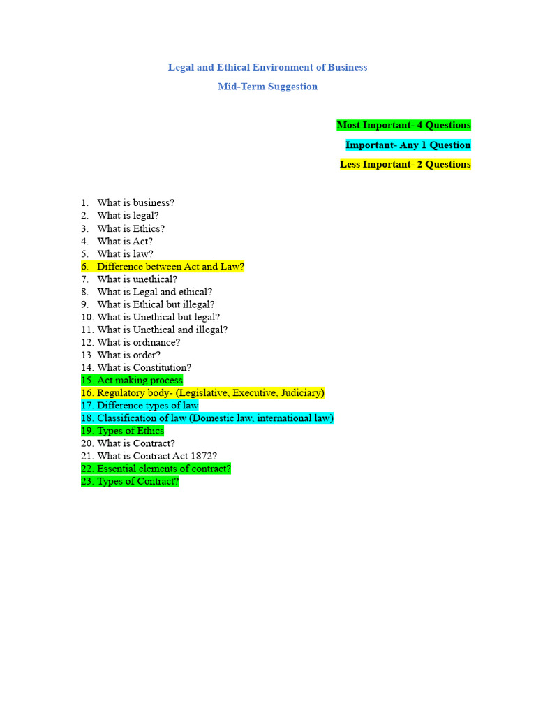 Legal and Ethical Environment of Business | PDF