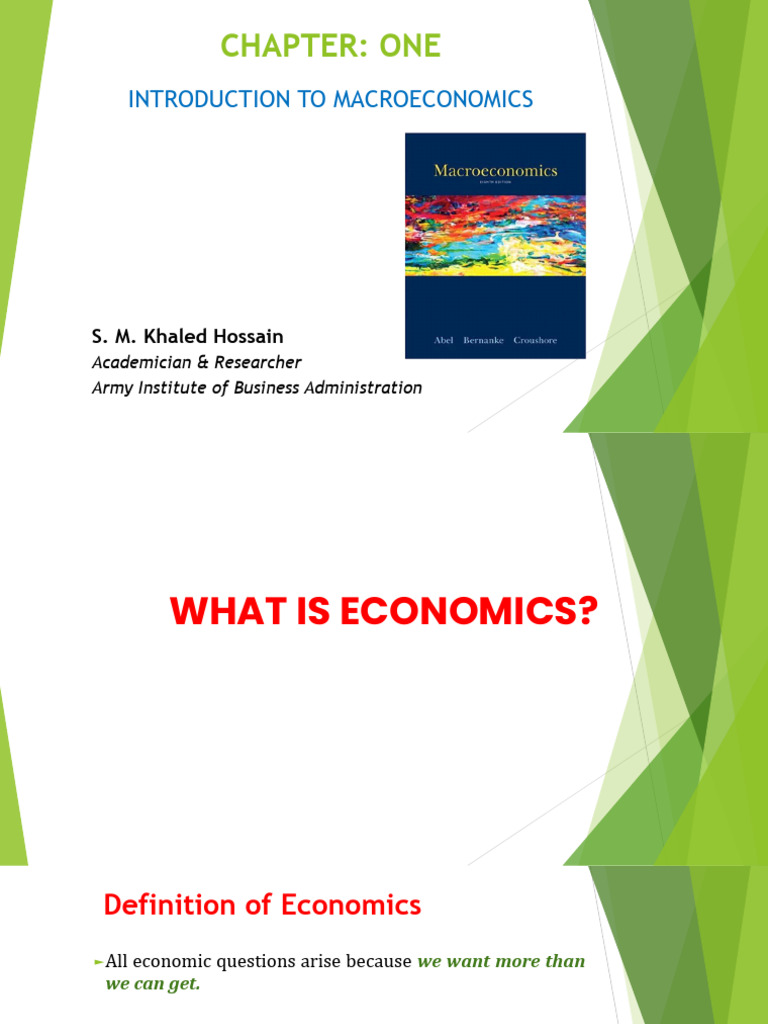 CHAPTER-ONE INTRODUCTION TO MACROECONOMICS.PPTX | PDF | Macroeconomics | Economics