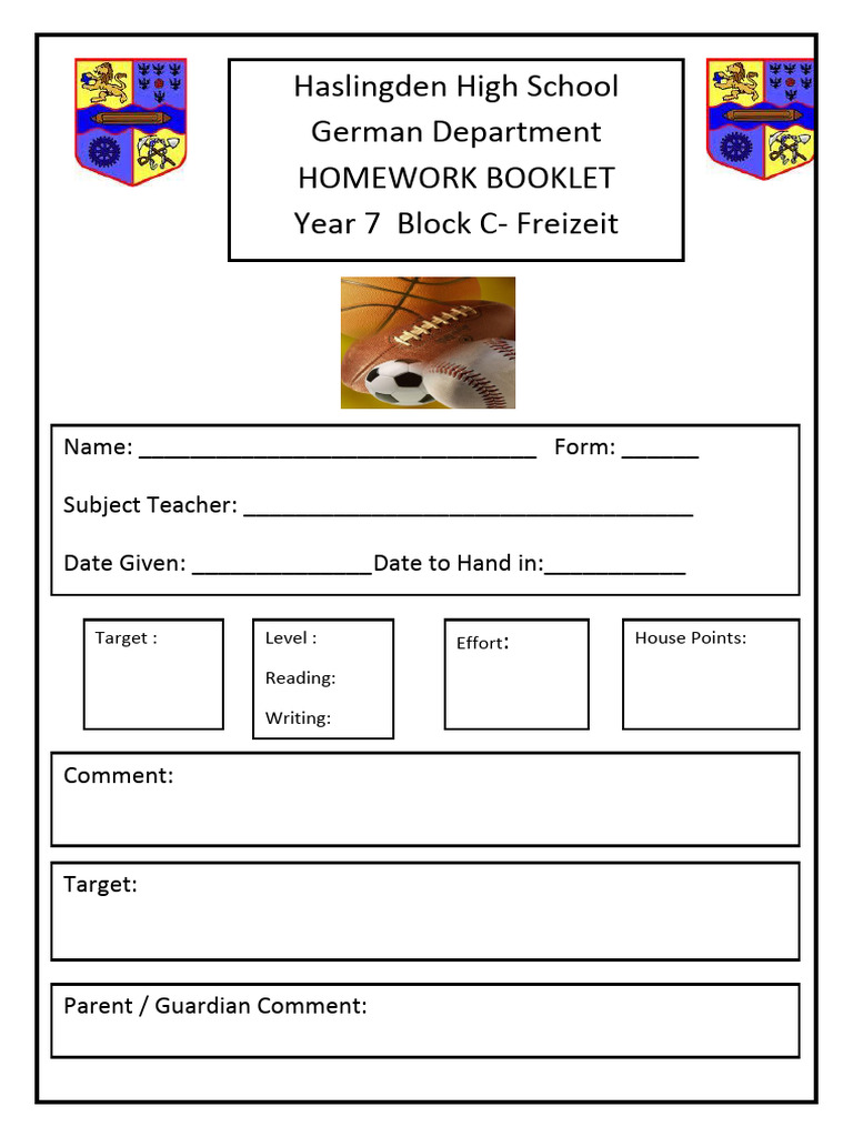 Year 7 German Homework Booklet | PDF | Human Communication | Grammar
