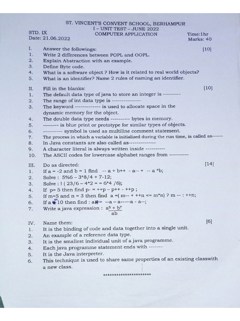 9TH STD Computer Exams Paper | PDF