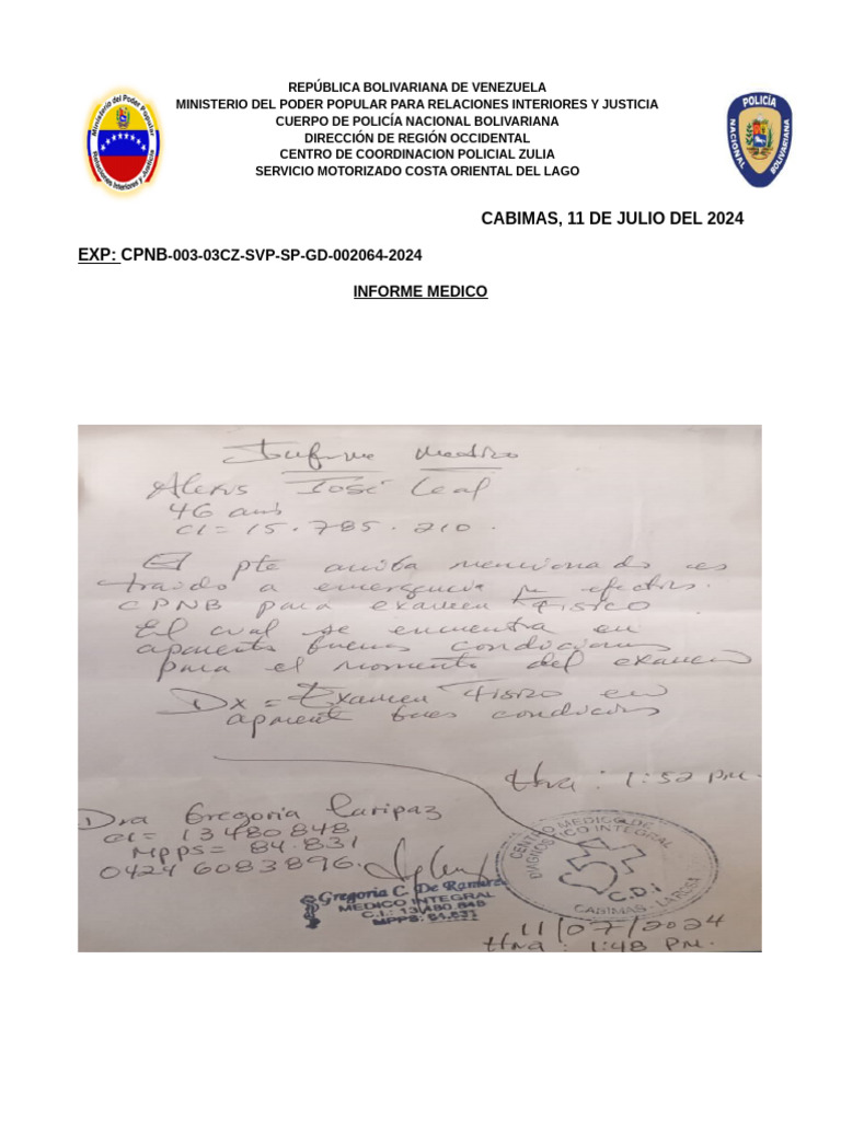 Informe Medico | PDF