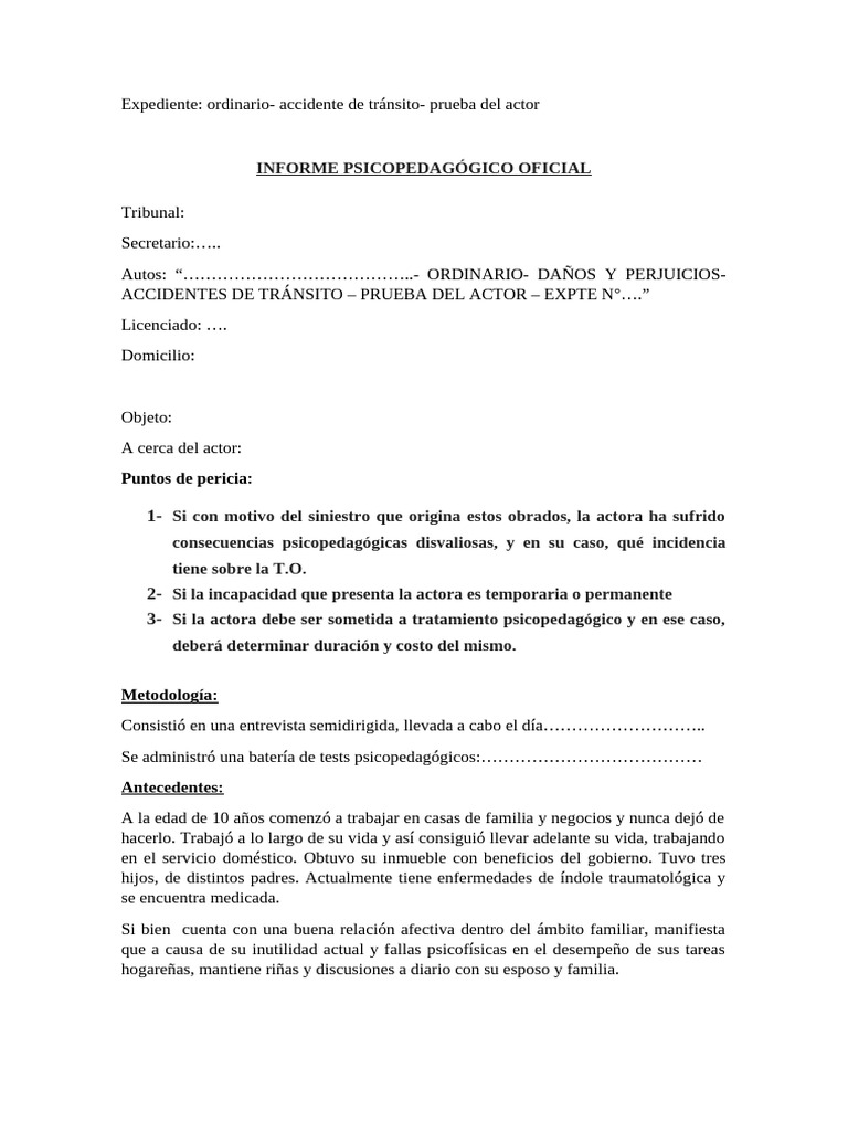 INFORME PSICOPEDAGÓGICO Modelo | PDF