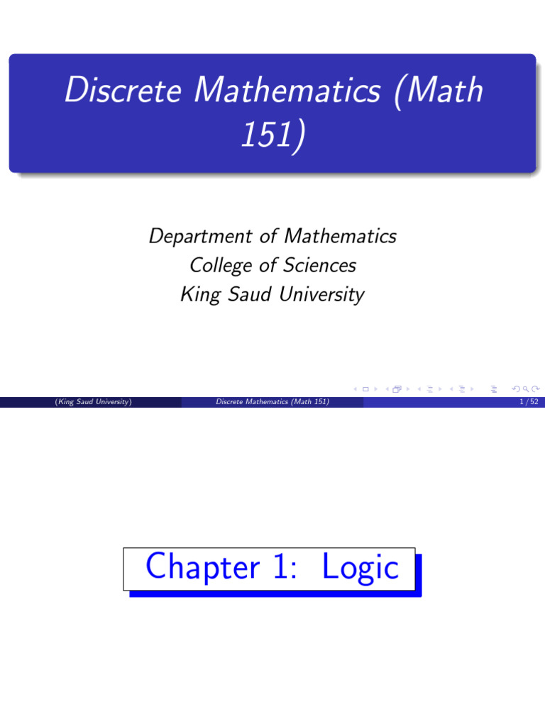 Logic 1 | PDF | Proposition | Logic