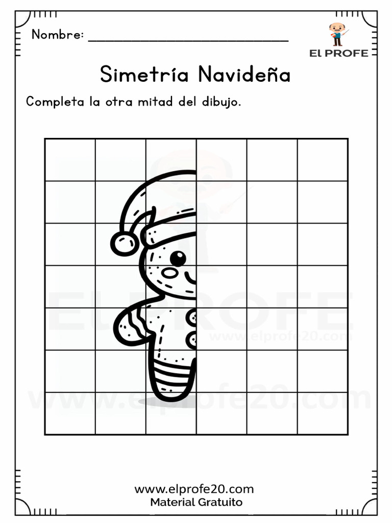 Fichas Ejercicios de Simetria Navideña | PDF