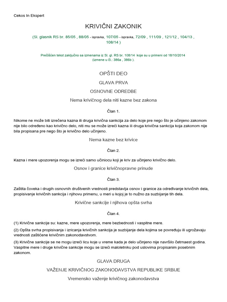 Krivicni Zakonik 2016 | PDF