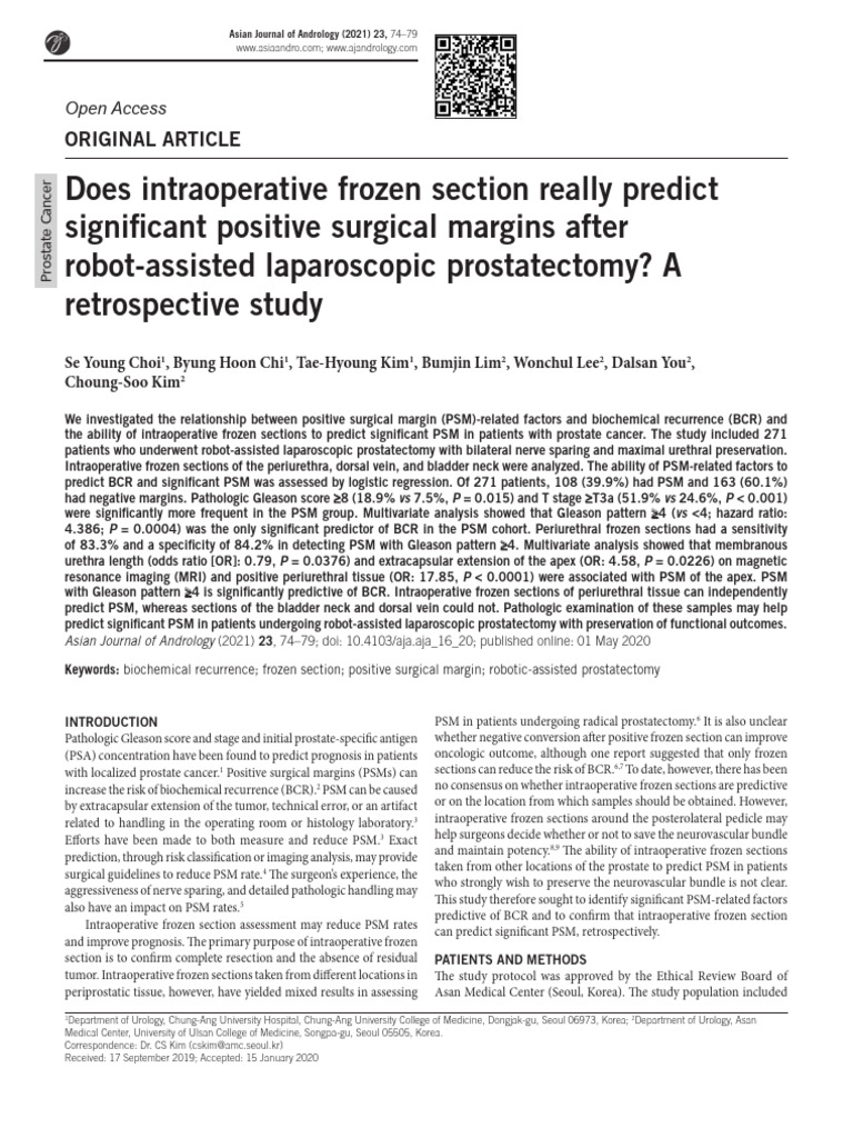 Does Intraoperative Frozen Section Really Predict.14 | PDF | Prostate ...