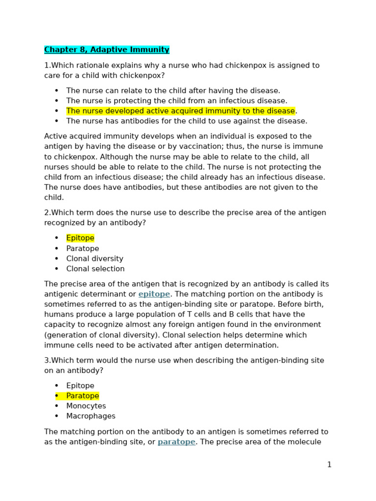 Understanding Adaptive Immunity Concepts | PDF | Immune System ...