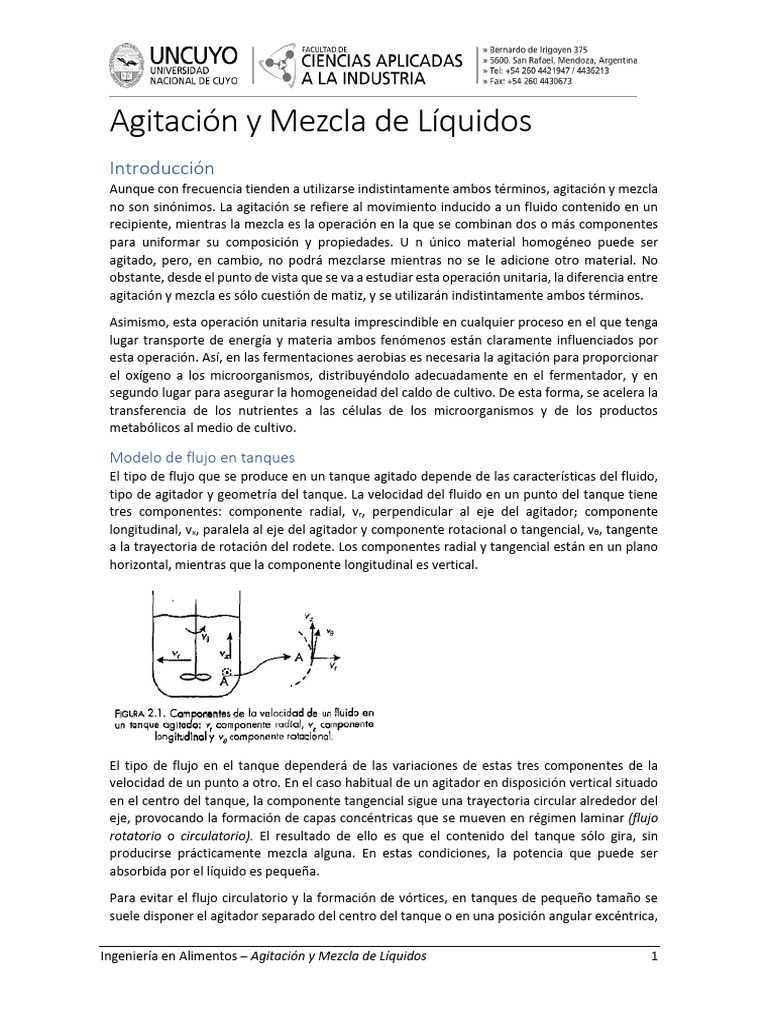 Agitación y Mezcla de Líquidos | PDF | Turbina | Líquidos