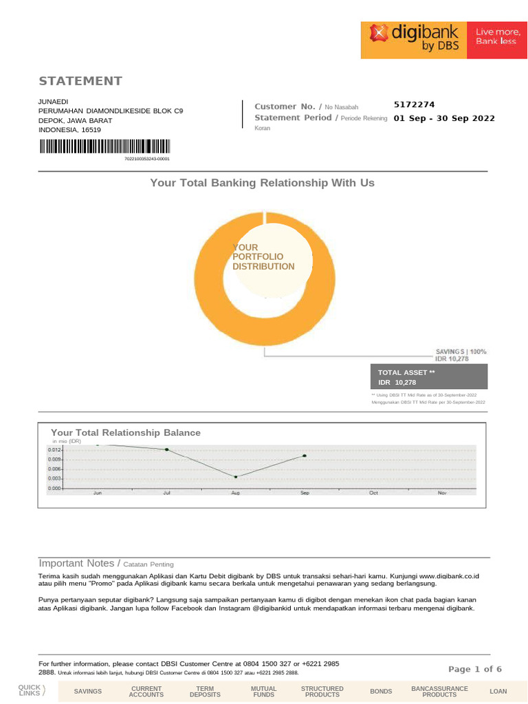 Digibank Valas Account Statement | PDF | Debits And Credits | Debit Card