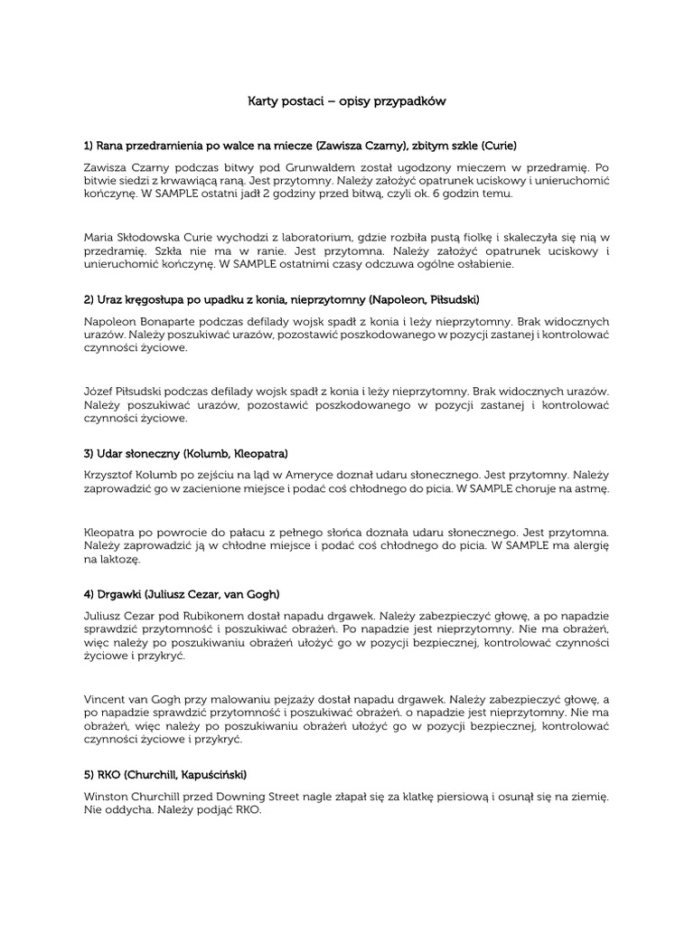 Załącznik 09 - karty postaci (opisy sytuacji) | PDF