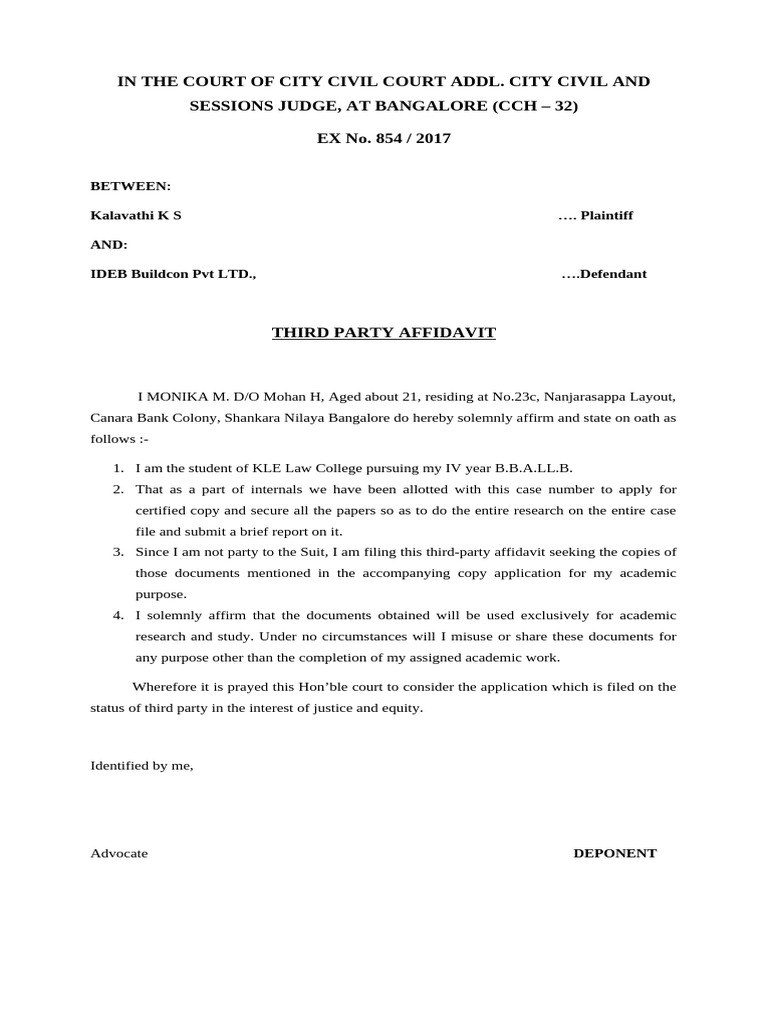3RD Party Affidavit | PDF