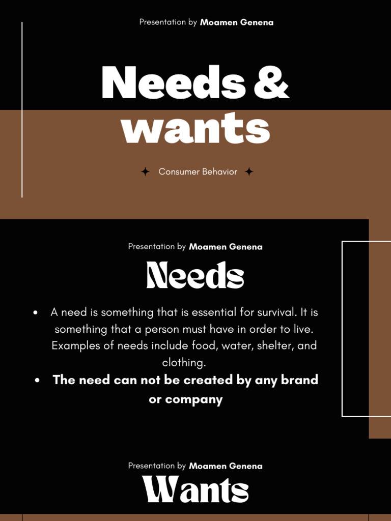 Difference between Needs and wants PDF | PDF