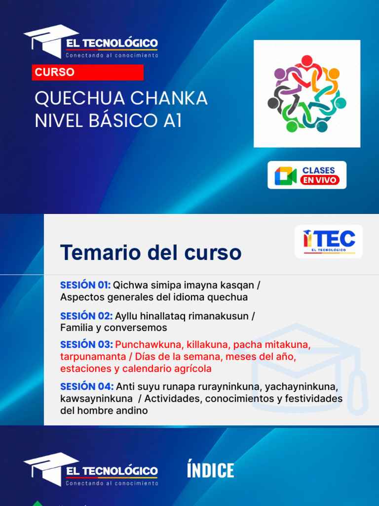 Sesión 03- Quechua Básico A1- EL TECNOLÓGICO.pptx | PDF
