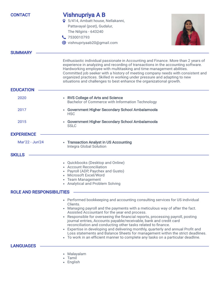 vishnupriya_resume | PDF | Business | Business Economics