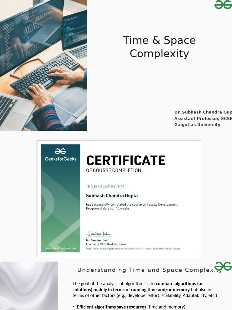 Time and Space Complexity | PDF | Computational Complexity Theory | Time Complexity