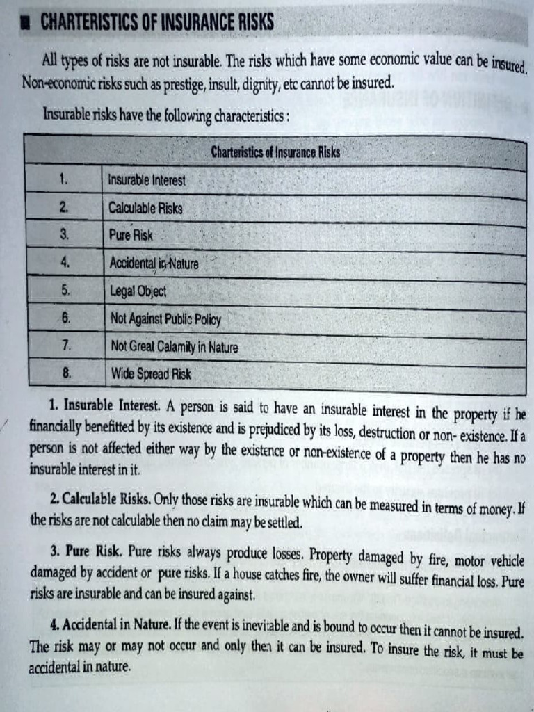 Characteristics of Insurable Risks | PDF | Insurance | Life Insurance