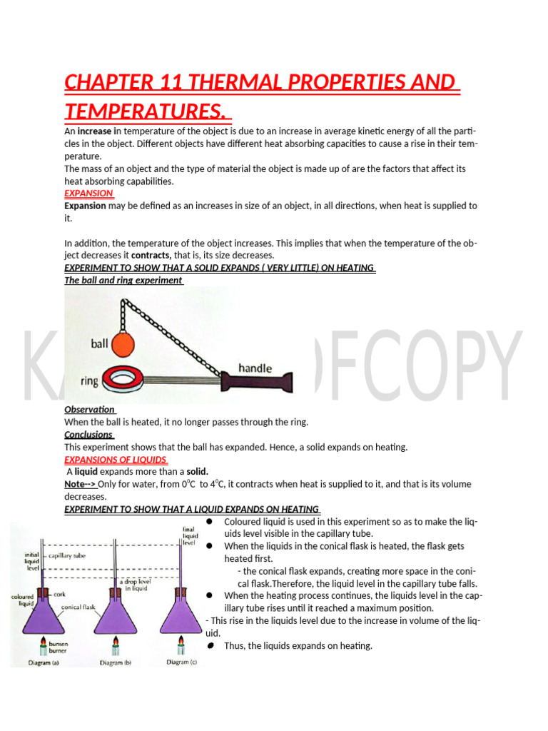 GRADE 11 CHAPTER 11 PHYSICS | PDF | Evaporation | Latent Heat