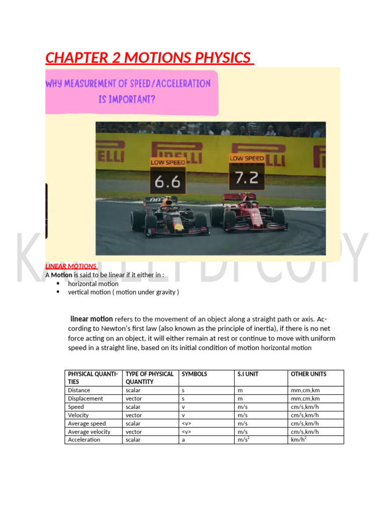 Grade 11 Chapter 2 Physics | PDF | Acceleration | Velocity