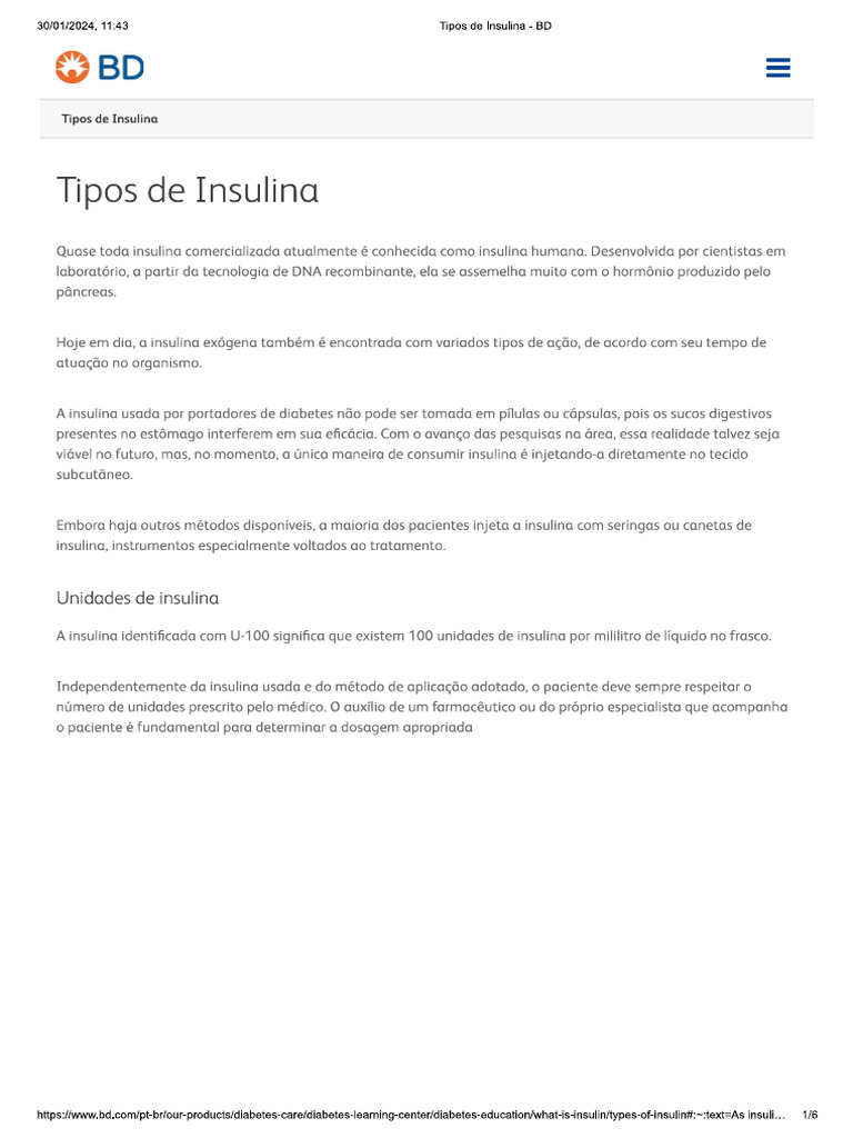 Tipos de Insulina | PDF