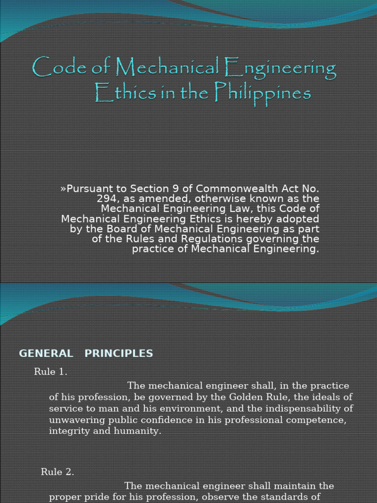 Code of Mechanical Engineering | PDF | Employment | Engineer