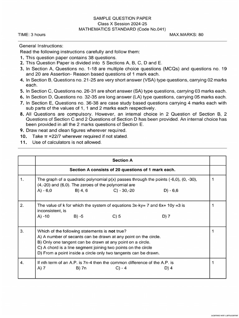 MathsStandard-SQP (1) | PDF