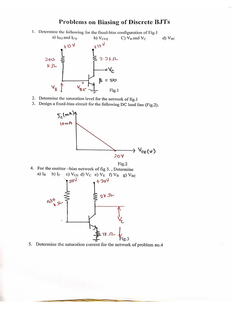 Problems On Biasing of Discrete BJT | PDF