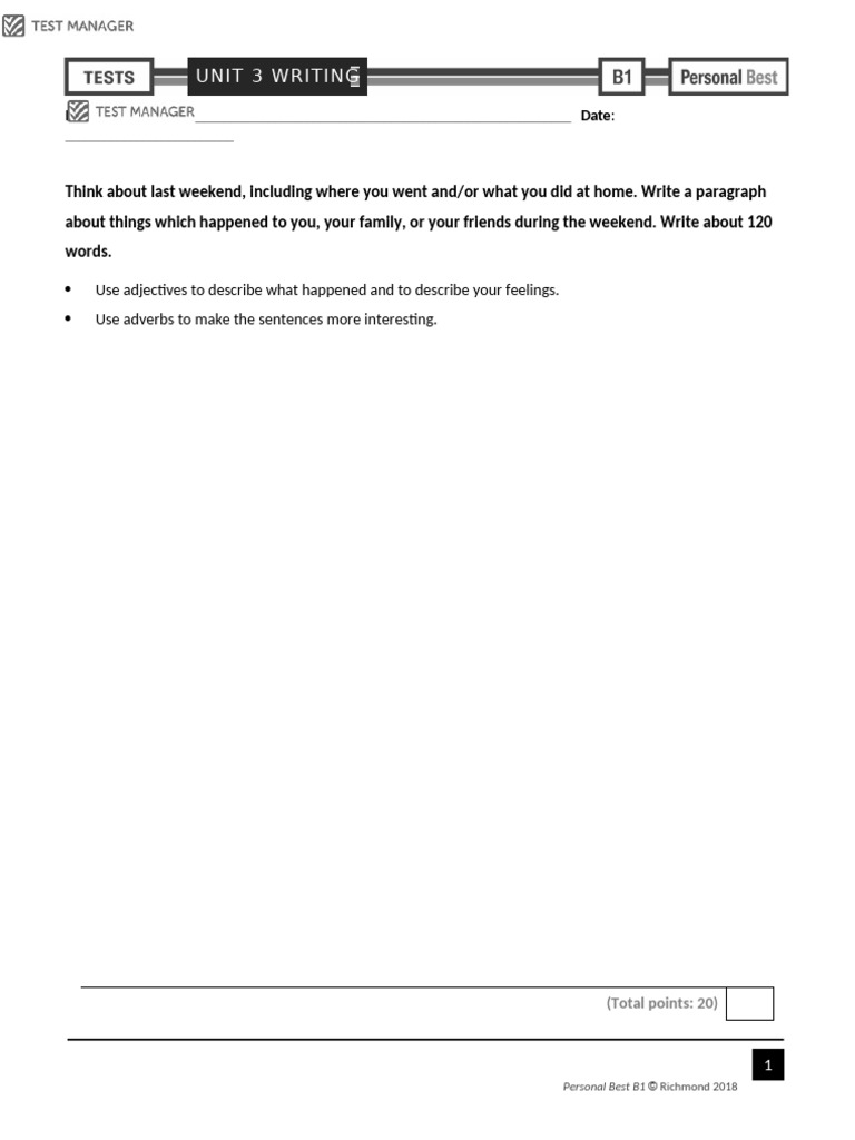 Weekend Reflection Writing Task | PDF