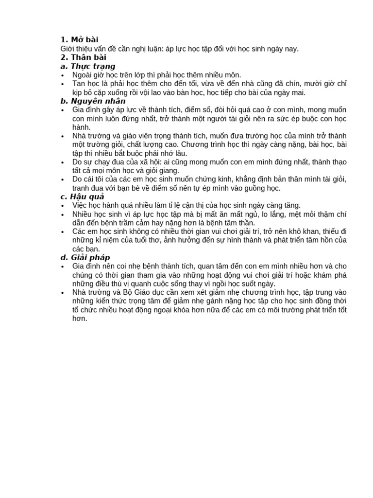 A. TH C TR NG: 1. M Bài 2. Thân Bài | PDF