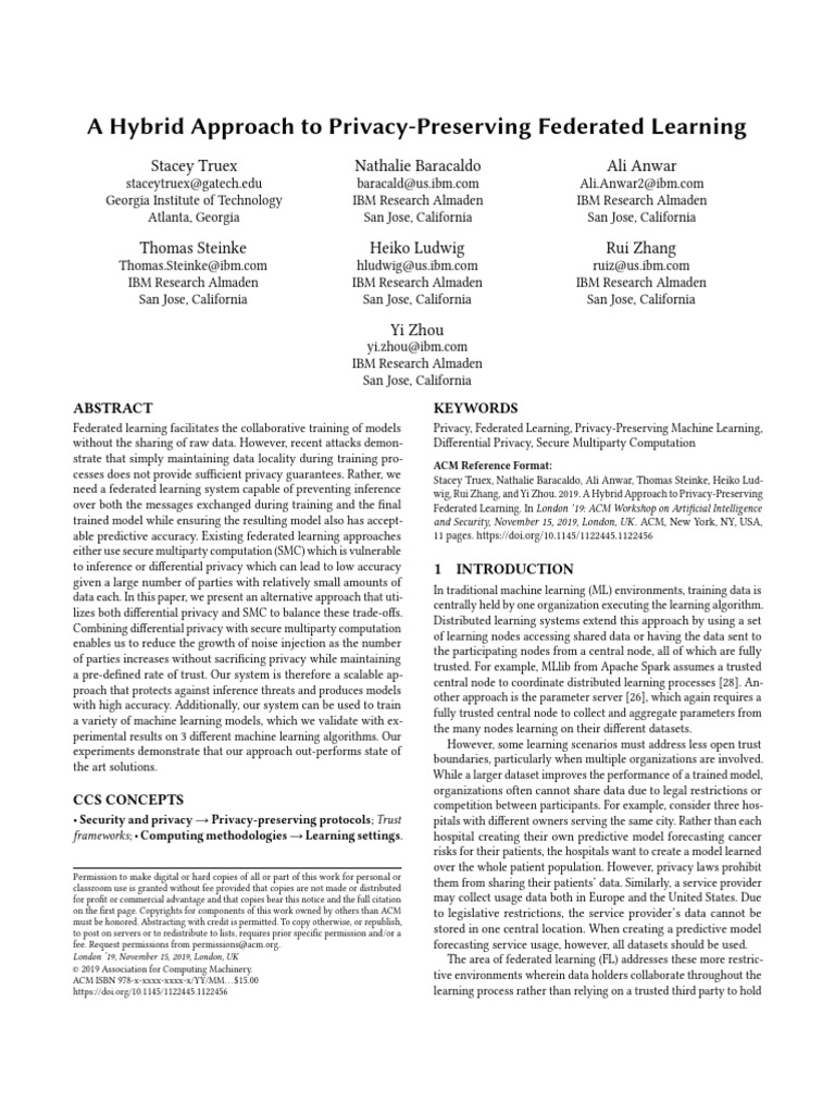 Federated Learning Privacy Solutions | PDF | Machine Learning | Computer Science