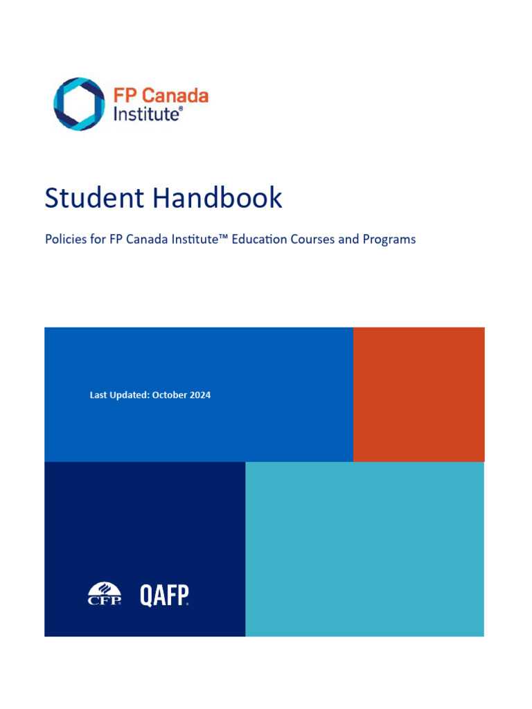 FP Canada Institute Student Handbook | PDF | Academic Dishonesty | Plagiarism
