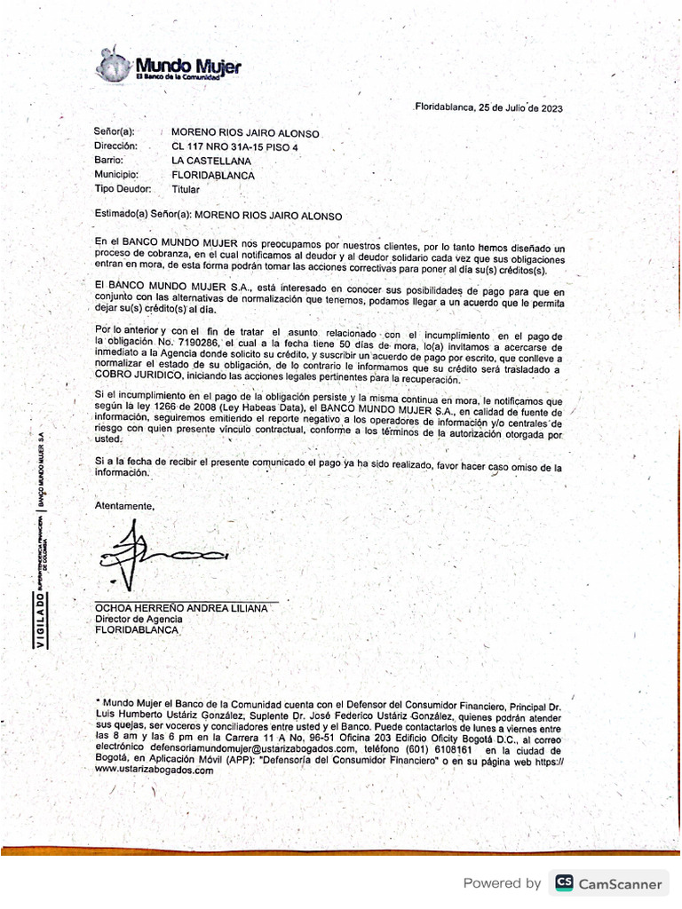 Notificación Cobro Jurídico Jairo Alonso | PDF
