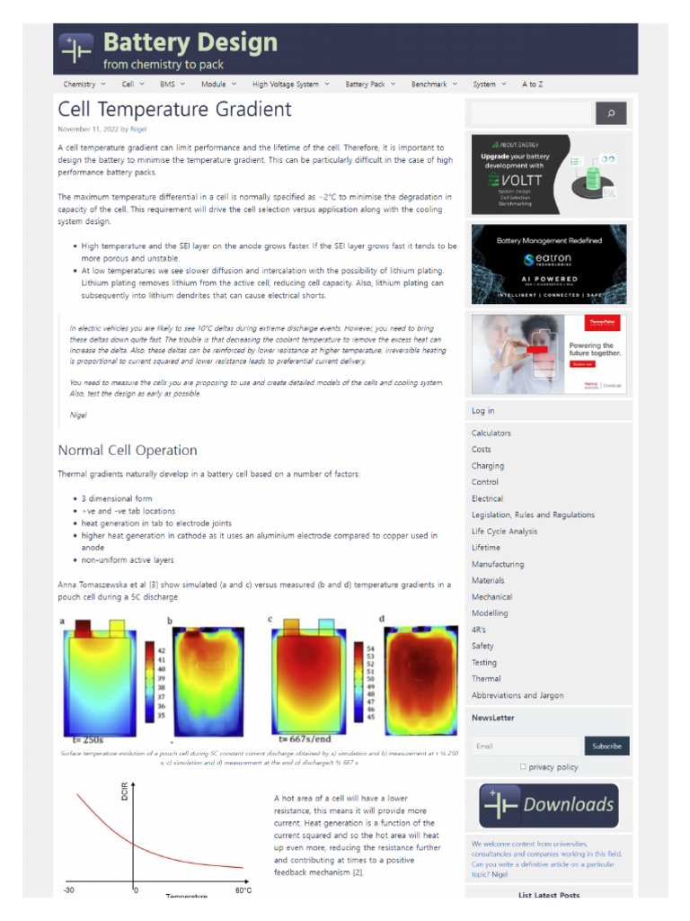 Cell Temperature Gradient | PDF