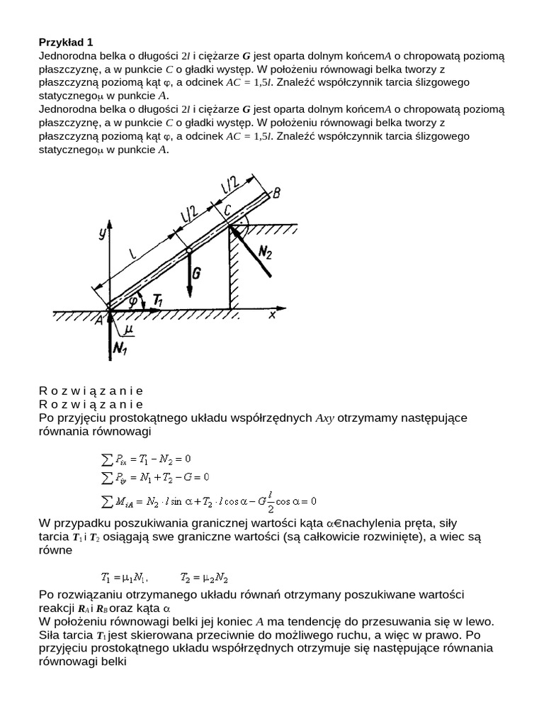 Statyka - Tarcie 2 | PDF