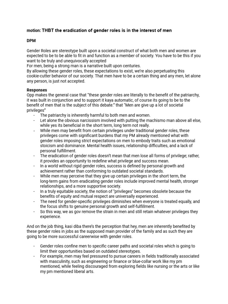 2024_09_14 PREP PAPER | PDF | Gender Role | Gender