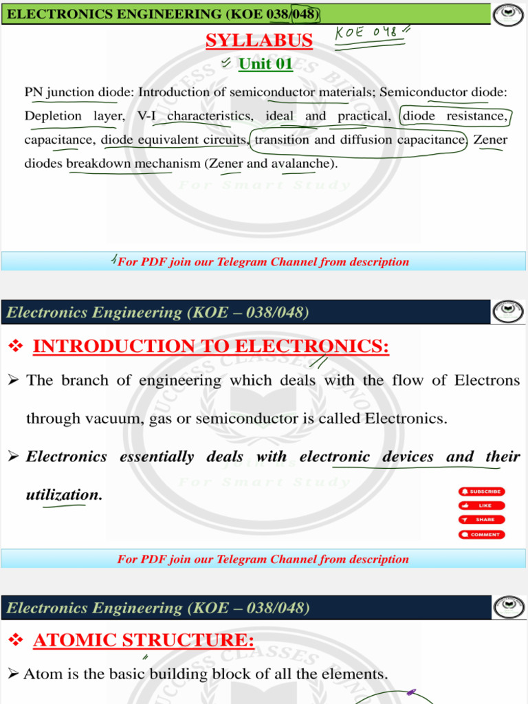 Electronics Unit 1 | PDF
