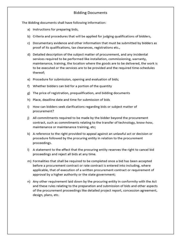 Comprehensive Bidding Document Guidelines | PDF | Law
