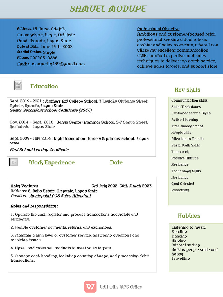 SAMUEL MODUPE CV | PDF
