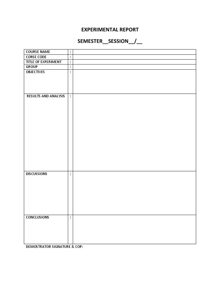 Experimental Report Template | PDF