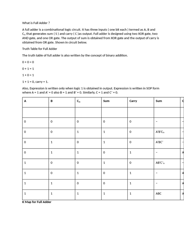 full adder | PDF