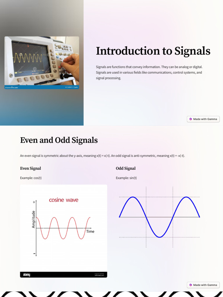 Introduction To Signals Pdf Discrete Time And Continuous Time
