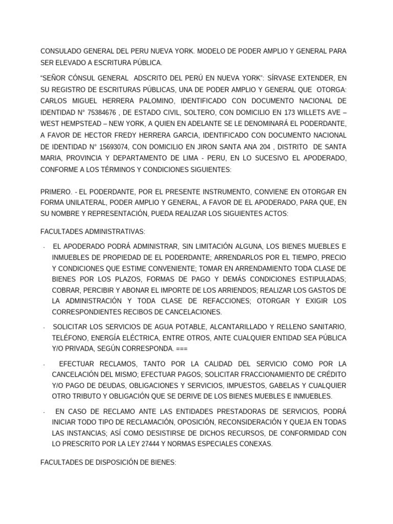 Modelo de Poder Amplio y General Formato Extenso (MM) | PDF | Bancos ...