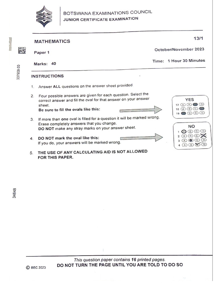 2023 Maths pp1 | PDF