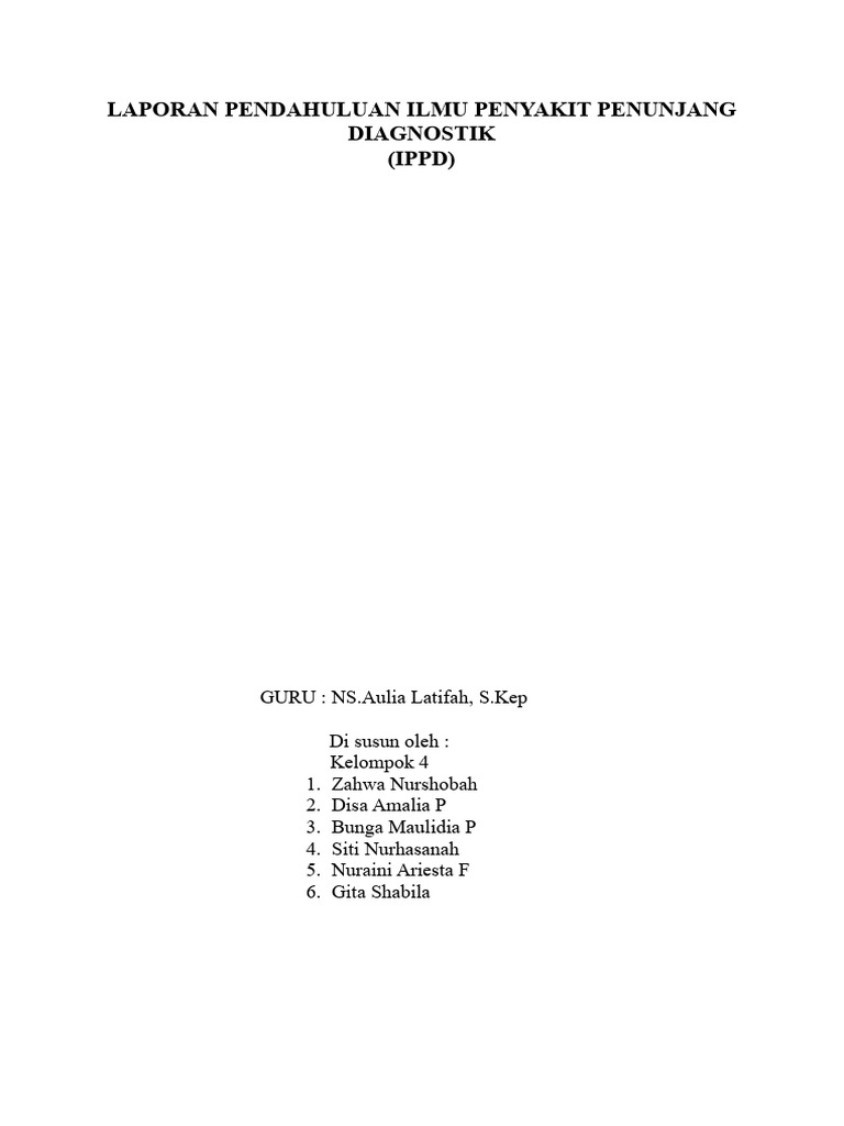 Laporan Pendahuluan IPPD 2024 | PDF