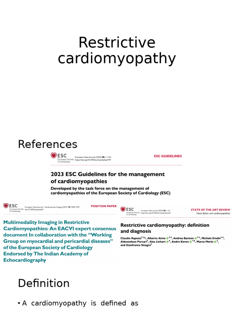 Restrictive Cardiomyopathy | PDF | Diastole | Heart