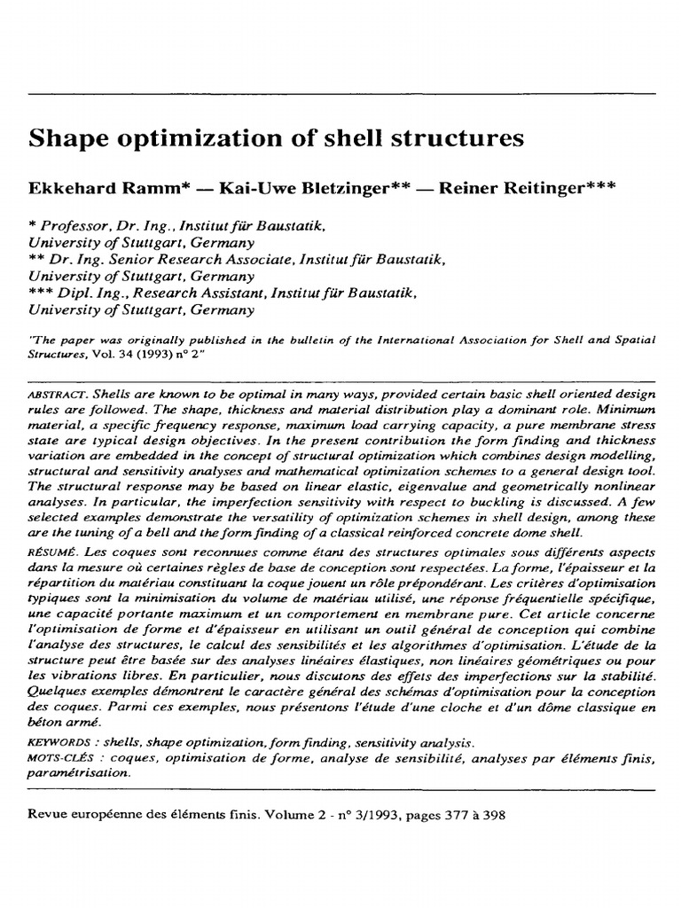 Shell Structure Shape Optimization | PDF | Mathematical Optimization ...