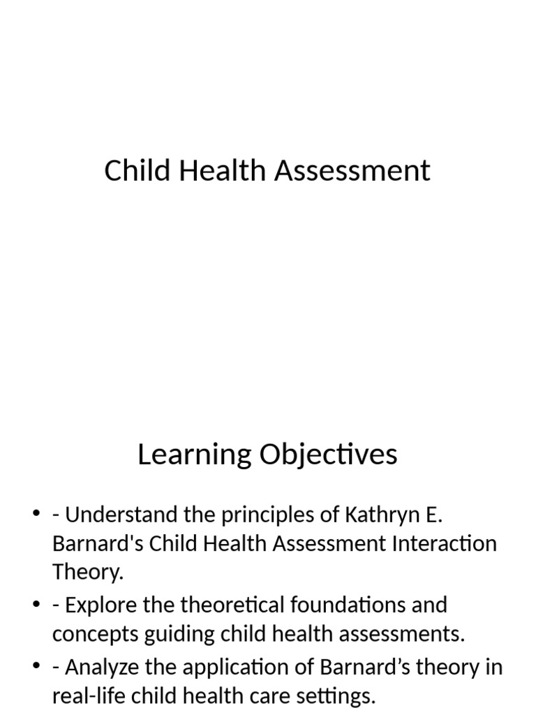 Kathryn Barnard Child Health Assessment Theory | PDF | Wellness