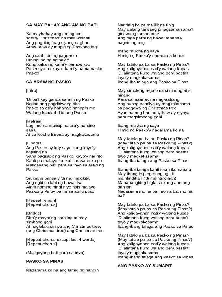 Paskong Pinoy Music | PDF