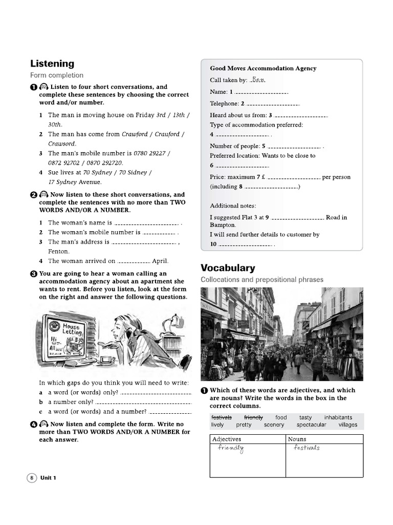 Listening Unit 1 Workbook | PDF