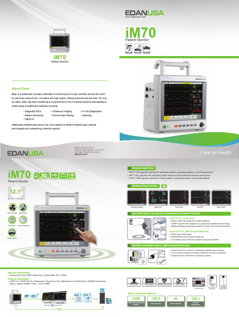 Im70 Patient Monitor Brochure | PDF | Electrocardiography | Anesthesia