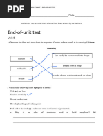 End of Unit 6 Test Answers | PDF